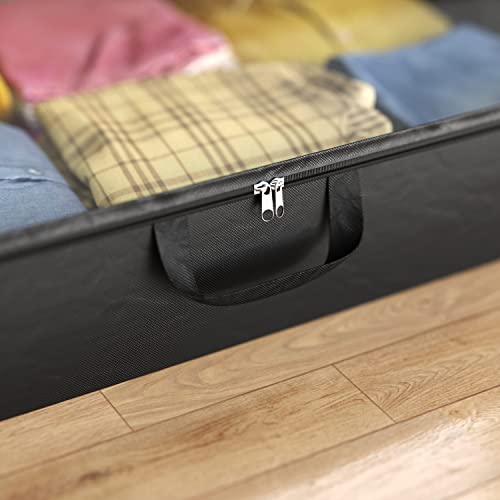 ClosetMaid 20504 Foldable Underbed Storage Bag with Handles, Zipper Closure and Clear Window for Sweaters, Shoes, Blankets with Charcoal Black Finish