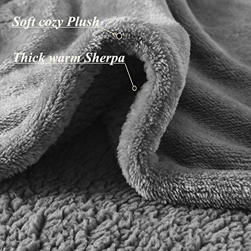 Beautyrest Reversible Microlight to Sherpa Electric Blanket, Auto Shut Off, Virtually Zero EMF, Multi Heat Setting, UL Certified, Machine Washable, Grey Oversized Throw (60 inx70 in)