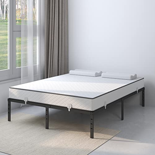 Upcanso 6 PCS Mattress Non Slip Gaskets Metal Pad Helps Stop Mattress and Topper from Sliding, Easy to Install, Strong Durable Iron Baffle Grips Prevent Slipping, White