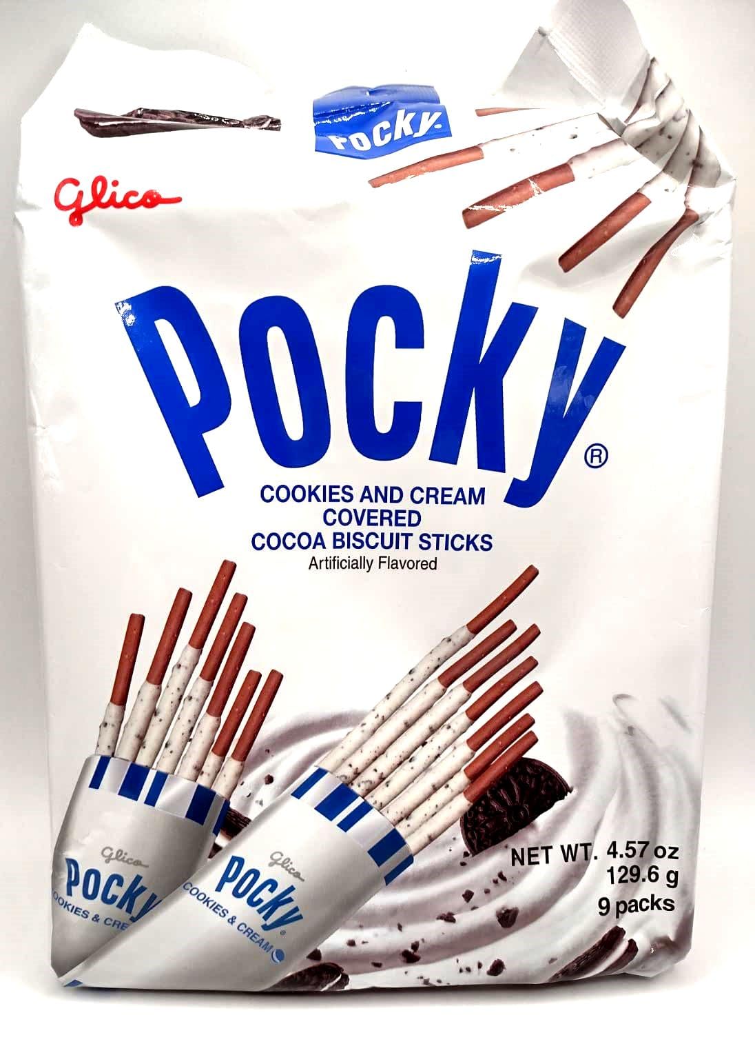 Pocky Sticks Japanese Snacks Variety Pack of 3 - Poky Stix Strawberry, Chocolate, Cookies, and Cream Asian Candy by Grateful Grocer