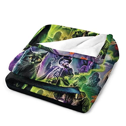 Hocus Pocus Flannel Throw Blanket,Ultra-Soft Blankets,Witch Fleece Blankets Comfortable Warm Suitable for Couch Sofa Bed Home All Seasons Gifts for Women & Men 50x40 inch (Black 1, 50"X40")