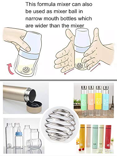 YOFAN 5 Pack Formula Mixers,Milkshake Protein Shaker Ball For Small Bottle,Food Grade Stainless Steel Wire Mixer Mixing Ball For Small Shaker,Drinking Bottle Cup (5)