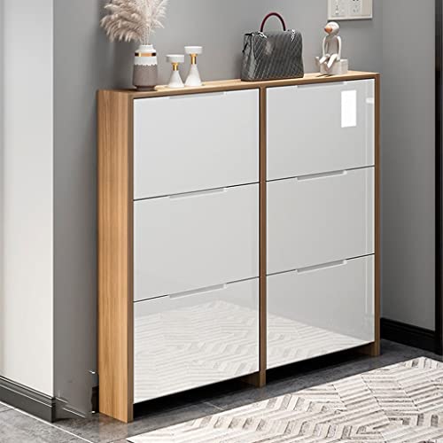 QUUL Living Room Shoe Rack Organizer Cabinet Thin Shoe Cabinet Door Tipping Bucket Shoe Cabinet for Small Apartment (Color : D, Size : 100cm)