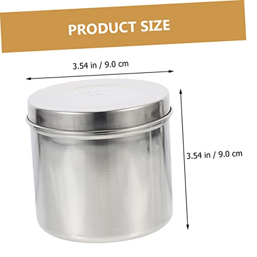 FOMIYES Ointment Jar Metal Stand Makeup Organizer Box Case Containers with Lids Stainless Steel Airtight Canister Cotton Swab Container Cotton Swab Holder Container Cotton Balls Jar Silver