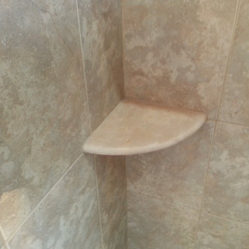 Crema Marfil Marble Both Side Polished Bathroom Corner Shelf 9''x9'' by Tile Spot