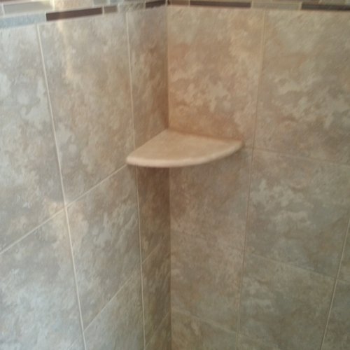 Crema Marfil Marble Both Side Polished Bathroom Corner Shelf 9''x9'' by Tile Spot