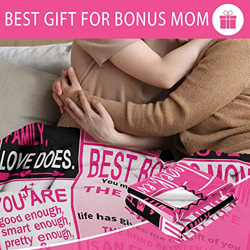 Shanfeirui Bonus Mom Gifts, Bonus Mom Blanket, Step Mom, Step Mom, Step Mom Gift Ideas, Best Step Mom, Birthday Gift for Step Mom, Step Mom Throw Blanket 60" x 50”