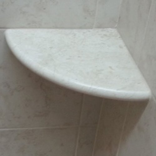 Crema Marfil Marble Both Side Polished Bathroom Corner Shelf 9''x9'' by Tile Spot