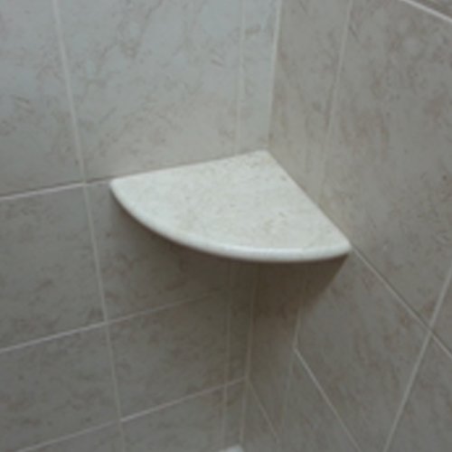 Crema Marfil Marble Both Side Polished Bathroom Corner Shelf 9''x9'' by Tile Spot