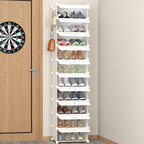 HOMIDEC Shoe Storage, 10-Tier Shoe Rack Organizer for Closet 20 Pair Narrow Shoes Shelf Cabinet for Entryway, Bedroom and Hallway