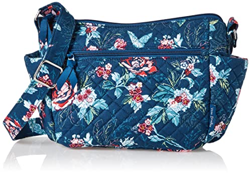 Vera Bradley Women's Cotton on the Go Crossbody Purse, Rose Toile - Recycled Cotton, One Size
