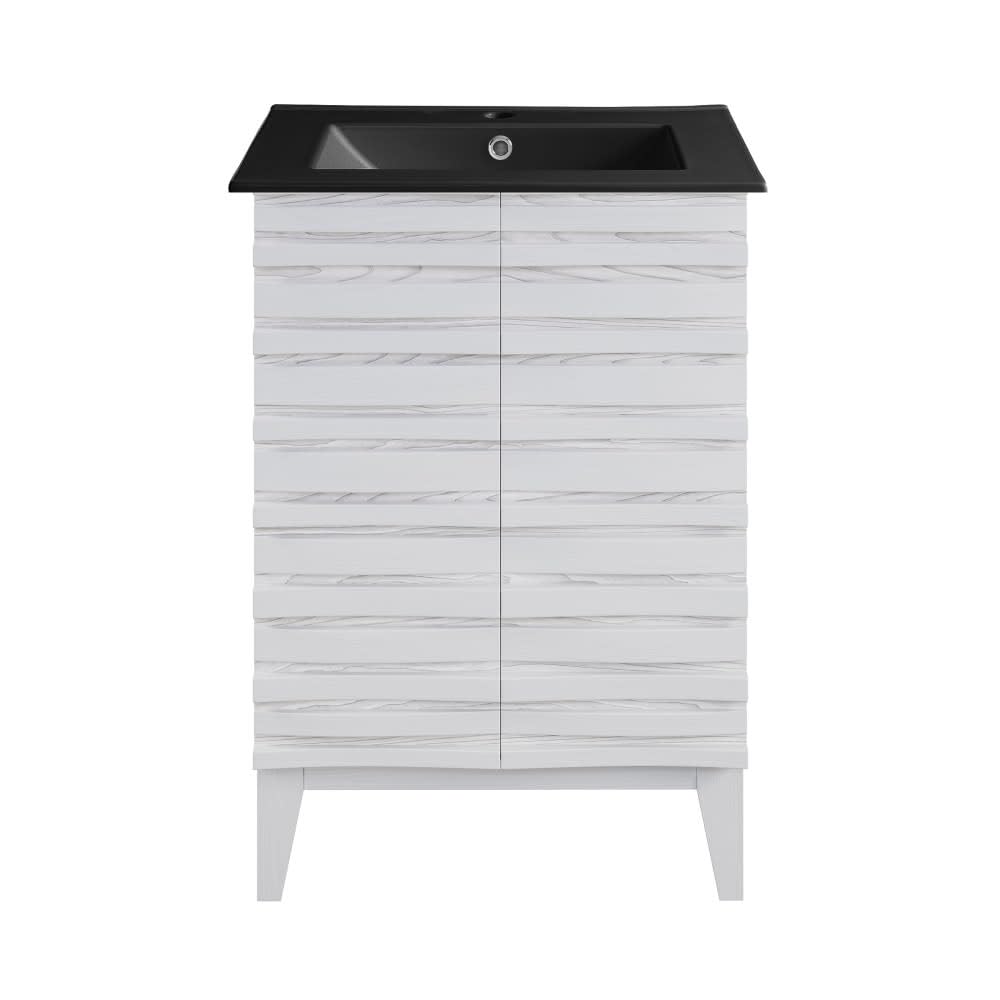 Swiss Madison Cascade 24" Bathroom Black Bath Vanity