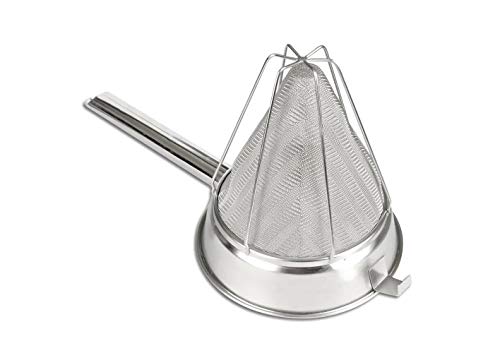 Winco CCB-8R Stainless Steel Reinforced Bouillon Strainer, 8 inch - 1 Each.