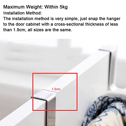 Cabinet Drawer Towel Hanging Rack Stainless Steel Storage Holder Over Door Hanger Kitchen Bathroom Save Space Silver(Long Type)