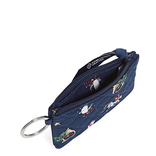 Vera Bradley Women's Cotton Zip ID Case Wallet, Snow Globe Motifs - Recycled Cotton, One Size