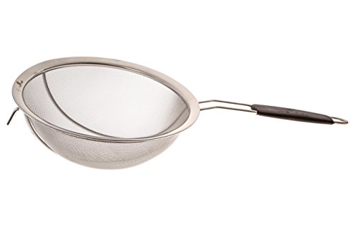 LiveFresh Large Stainless Steel Fine Mesh Strainer with Reinforced Frame and Sturdy Rubber Handle Grip - Designed for Chefs and Commercial Kitchens & Perfect for Your Home - 9 Inch / 23 cm Diameter