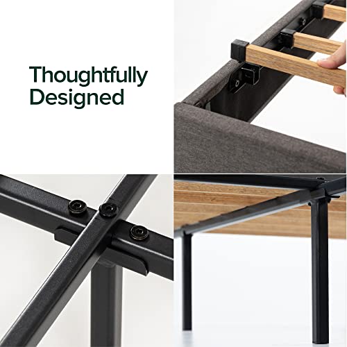 ZINUS Cambril Upholstered Platform Bed Frame with Sustainable Bamboo Slats, No Box Spring Needed, Mattress Foundation, Easy Assembly, Queen