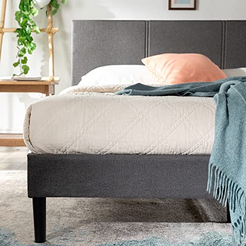 ZINUS Cambril Upholstered Platform Bed Frame with Sustainable Bamboo Slats, No Box Spring Needed, Mattress Foundation, Easy Assembly, Queen