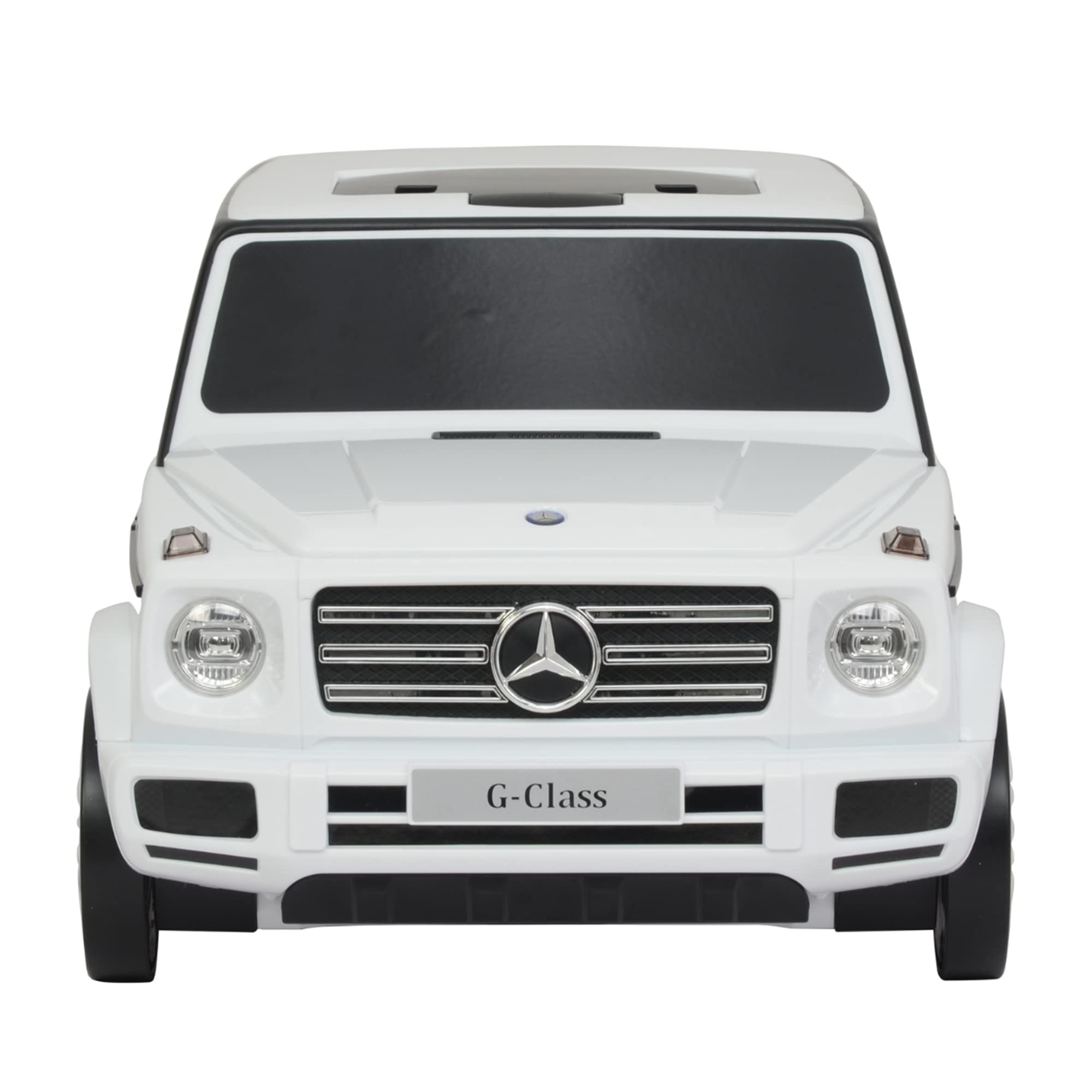 Best Ride On Cars Mercedes G-Class Suitcase Ride On Push Car, Carry-On Luggage for Travel, Realistic Car Look, Inbuilt Storage Space, Compact Size, for Kids Aged 2-6 Years, Large, White