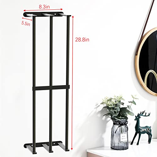 2022 Towel Rack for Bathroom, Bath Towels Storage Holder Wall Mounted, Modern Rolled Folded Towels Organizer, Bathroom Organization, Stainless Steel Metal Washcloths Towels Vertical Shelf (Black)