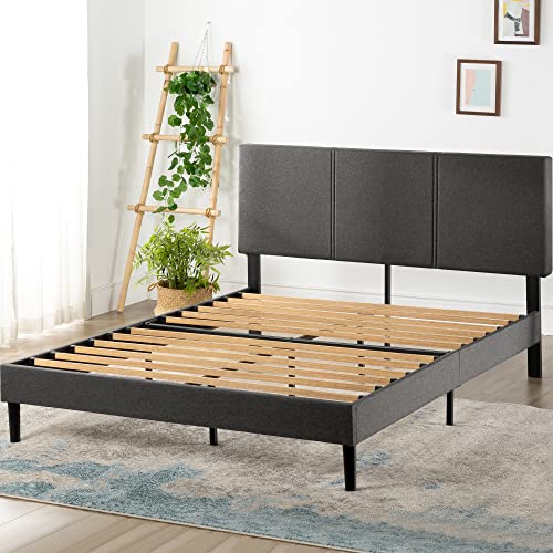ZINUS Cambril Upholstered Platform Bed Frame with Sustainable Bamboo Slats, No Box Spring Needed, Mattress Foundation, Easy Assembly, Queen