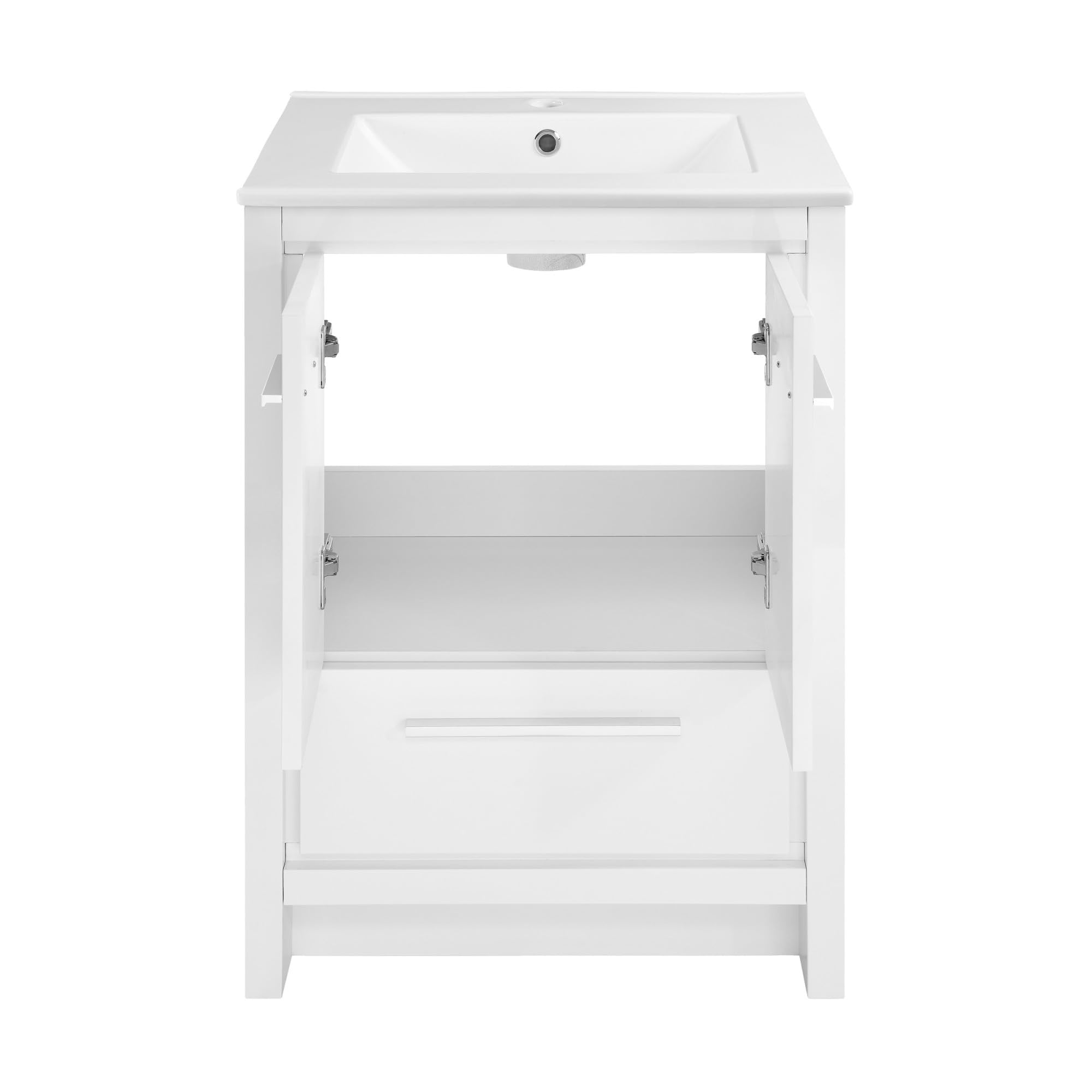 Swiss Madison Virage 24" Freestanding, Bathroom Glossy White Bath Vanity