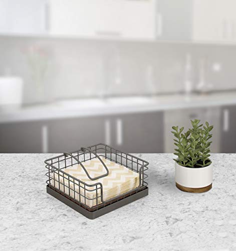 Spectrum Madison Weighted Napkin Holder (Industrial Gray) - Dispenser & Décor for Kitchen, Dining Room, Outdoor, & Bar Tabletop Storage
