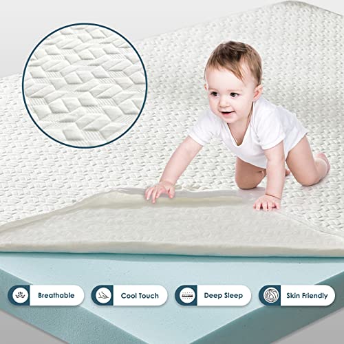 King Size 3 Inch Memory Foam Mattress Topper, Gel-Infused Cooling Bed Topper with Removable & Washable Bamboo Fiber Cover, Zipper Closure