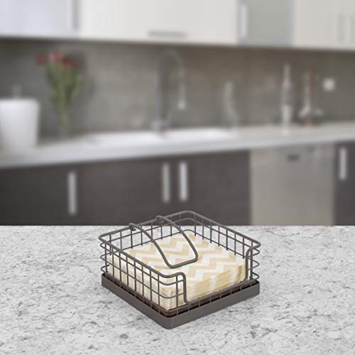 Spectrum Madison Weighted Napkin Holder (Industrial Gray) - Dispenser & Décor for Kitchen, Dining Room, Outdoor, & Bar Tabletop Storage