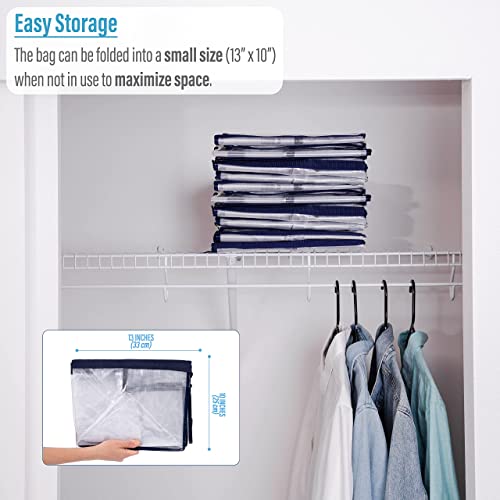 VENO 8 Pack Heavy Duty Extra Large Clear Storage Bag, Moving Bag, Clothes Organizer, for Blanket, Comforter, Bedroom Closet, Dorm Room Essentials, Moving Supplies, Storage Tote, Reusable and Sustainable (Clear - Set of 8)