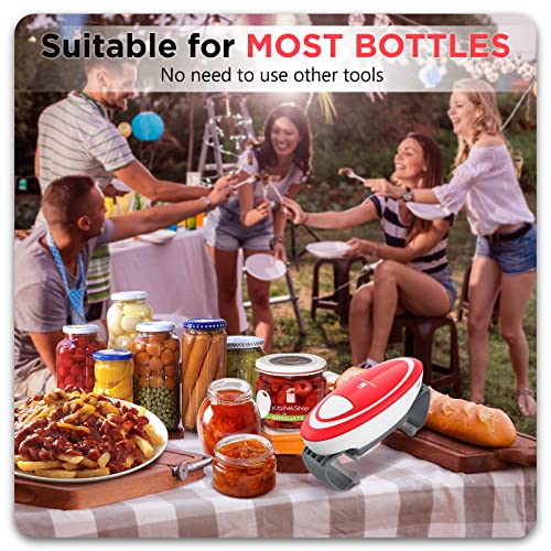 Stronger Torque Electric Automatic Hands Free Jar Opener for Weak Hands and Seniors with Arthritis, Powerful Bottle Lid Opener for Home Kitchen, Easy One Touch Jar Opener Works on All Jar Sizes