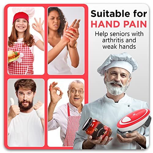 Stronger Torque Electric Automatic Hands Free Jar Opener for Weak Hands and Seniors with Arthritis, Powerful Bottle Lid Opener for Home Kitchen, Easy One Touch Jar Opener Works on All Jar Sizes