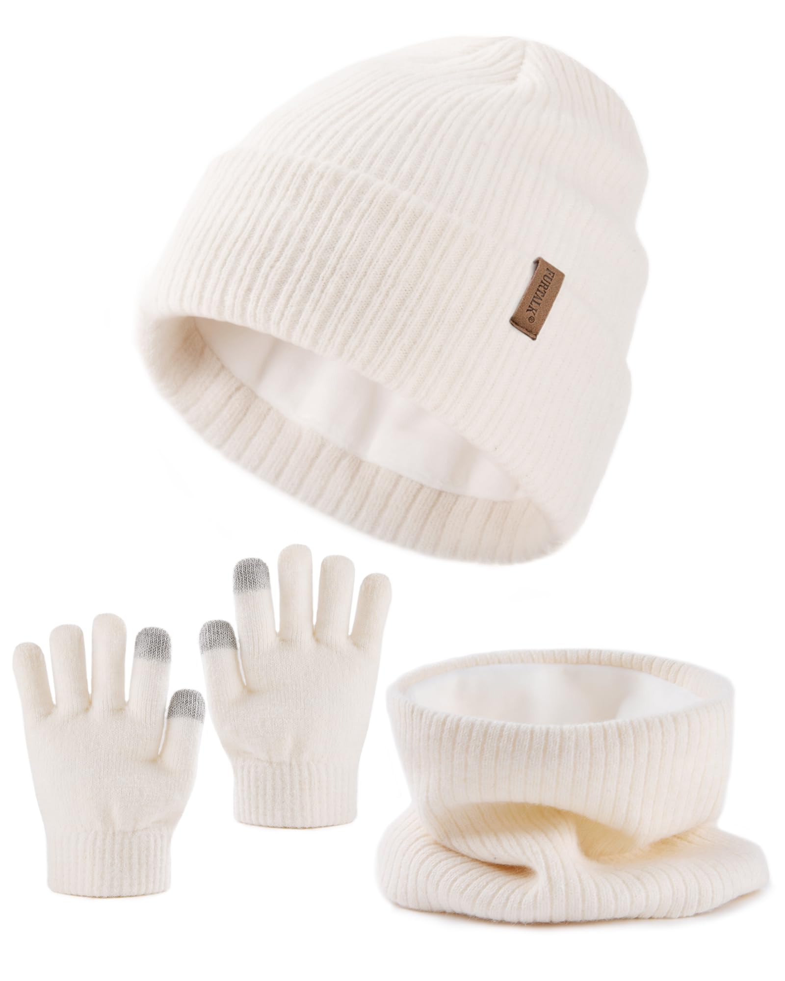 Toddler Beanie and Gloves for Boys Girls Kids Winter Hats and Gloves Set Baby Knit Beanies