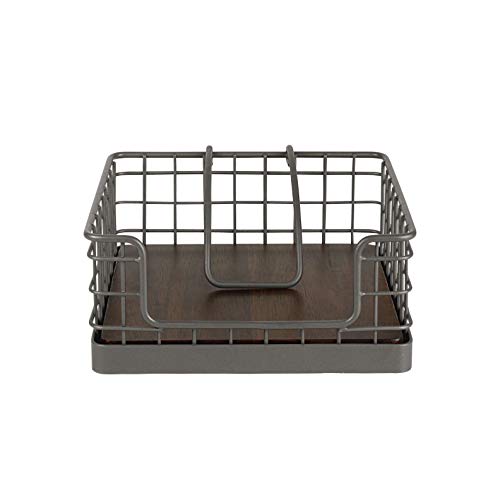 Spectrum Madison Weighted Napkin Holder (Industrial Gray) - Dispenser & Décor for Kitchen, Dining Room, Outdoor, & Bar Tabletop Storage