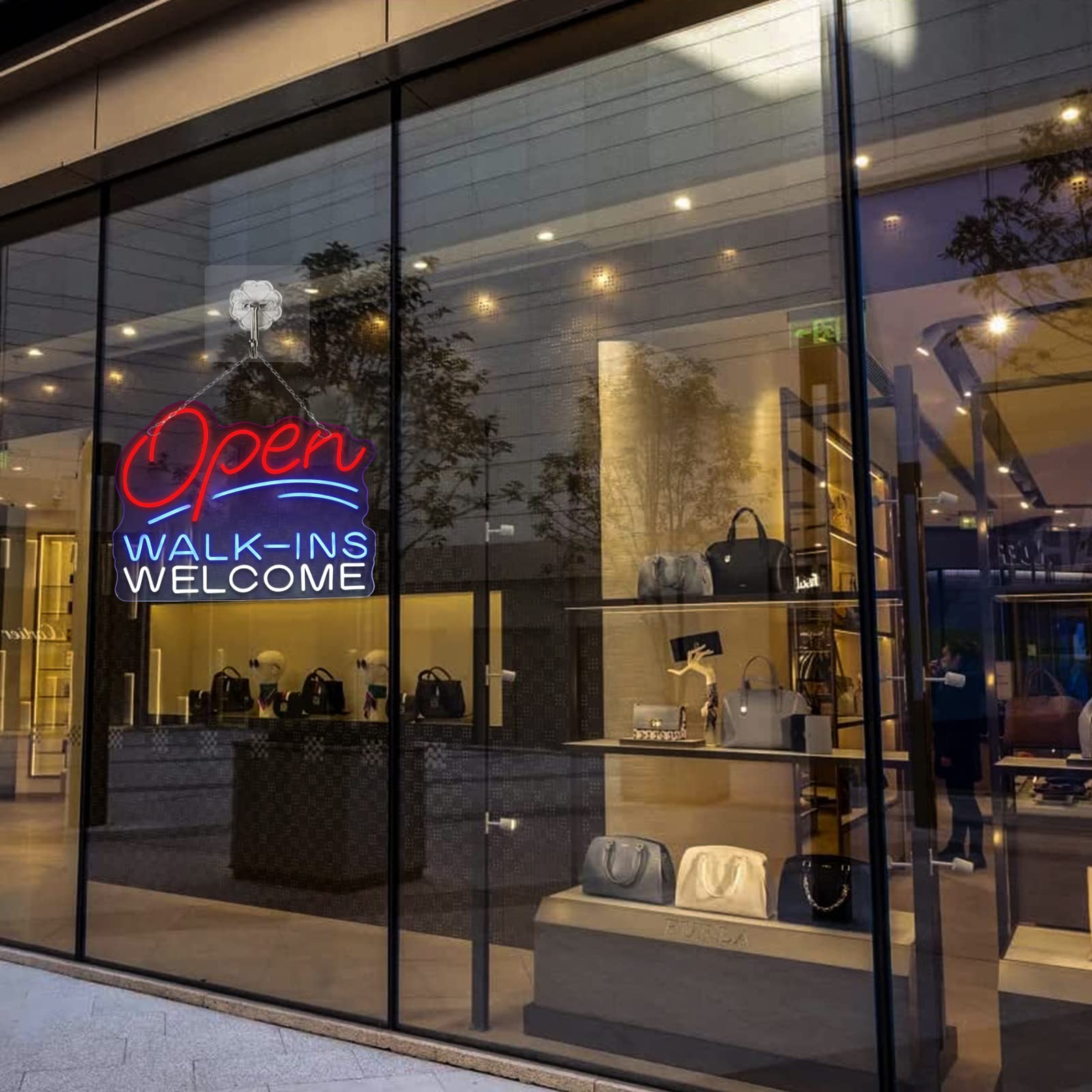 Vinray Large Open Walk Ins Welcom Neon Sign,Led Open Business Signs for Shop Bar Club Pub.Super Bright Light Red Open for Barber Shop or Restaurant,12V Powered.