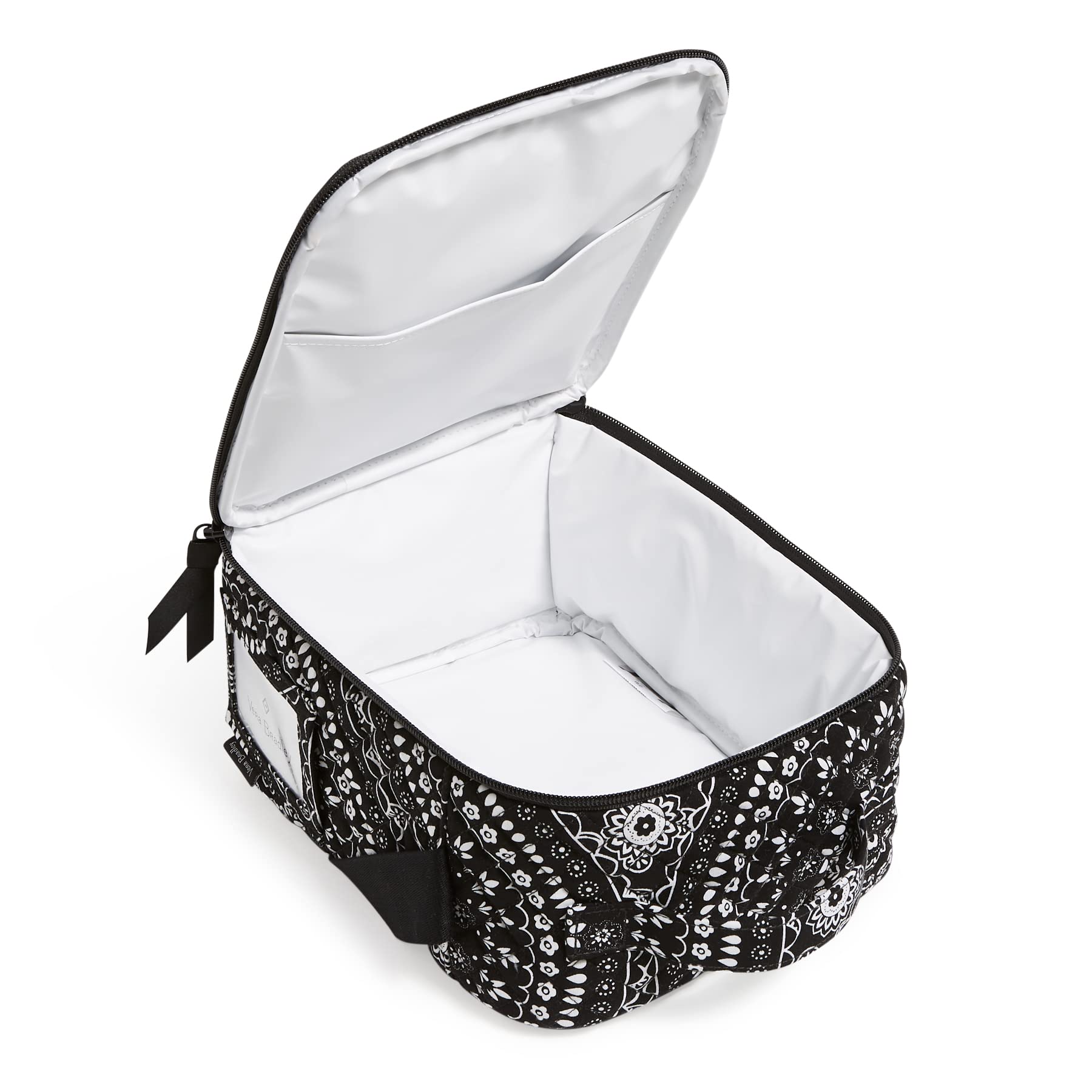 Vera Bradley Women's Cotton Deluxe Lunch Bunch Lunch Bag, Black Bandana Medallion, One Size