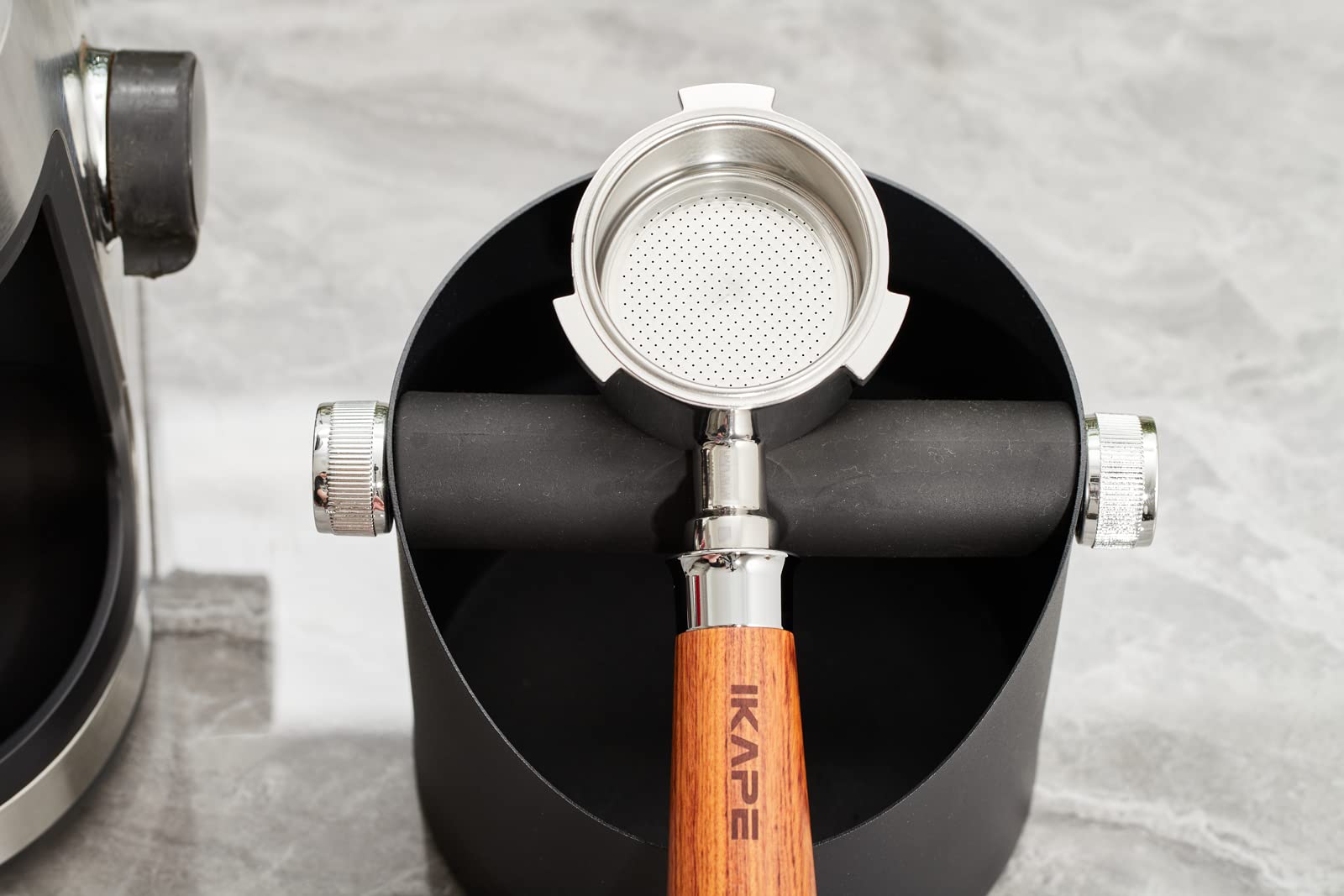 IKAPE Coffee Products, 51mm Bottomless Naked Portafilter Compatible with 51mm Delonghi EC0680, EC0685, SMEG & EUPA Coffee Machines (Included 14g Capacity Filter Basket)