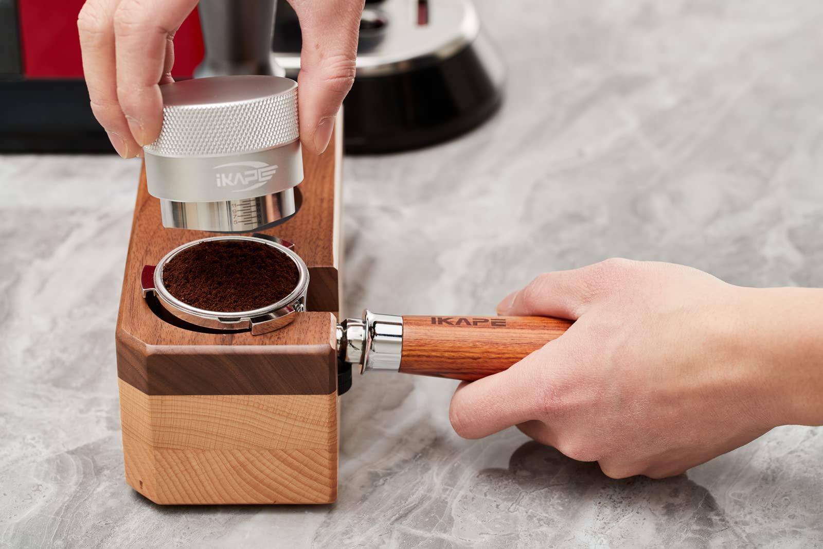 IKAPE Coffee Products, 51mm Bottomless Naked Portafilter Compatible with 51mm Delonghi EC0680, EC0685, SMEG & EUPA Coffee Machines (Included 14g Capacity Filter Basket)