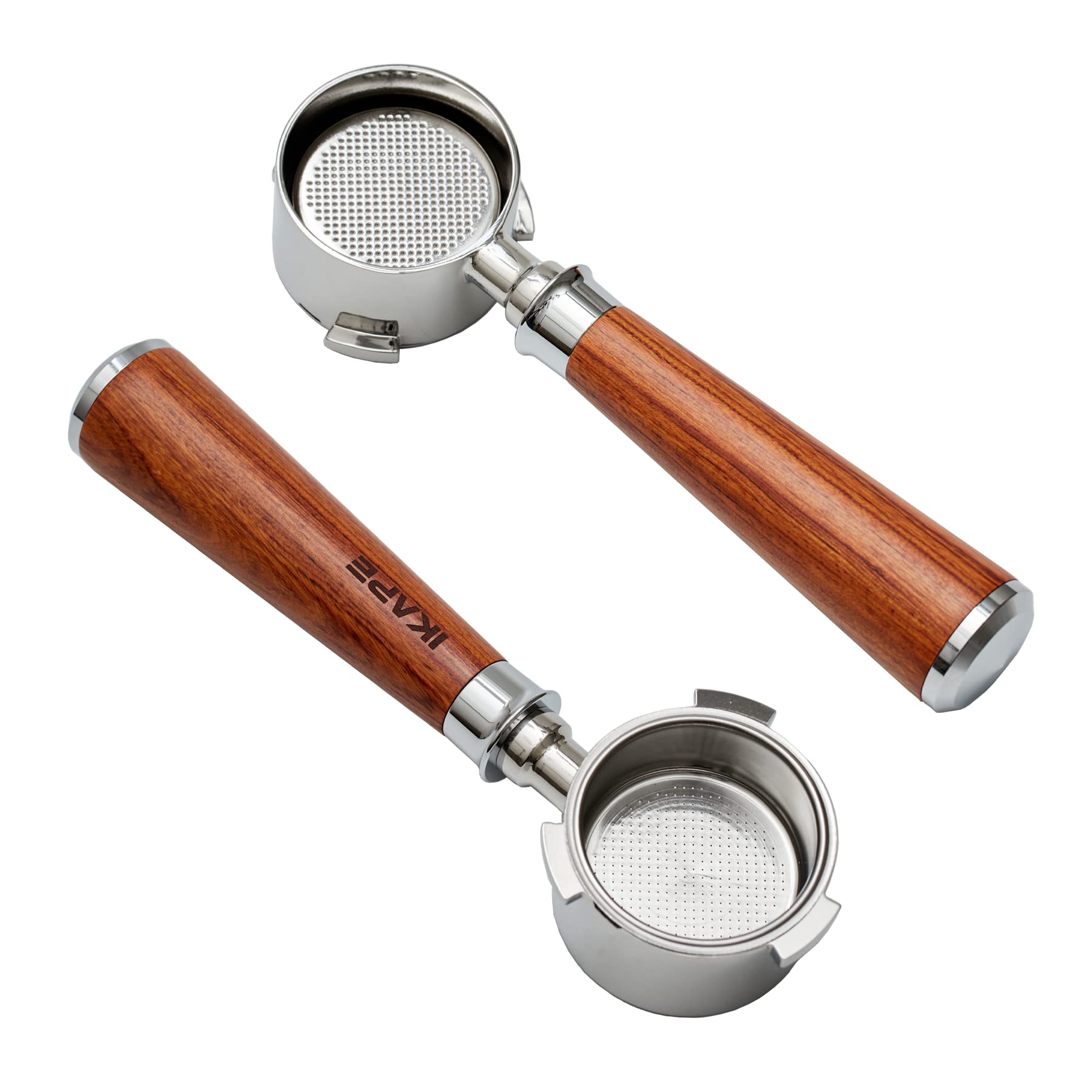 IKAPE Coffee Products, 51mm Bottomless Naked Portafilter Compatible with 51mm Delonghi EC0680, EC0685, SMEG & EUPA Coffee Machines (Included 14g Capacity Filter Basket)