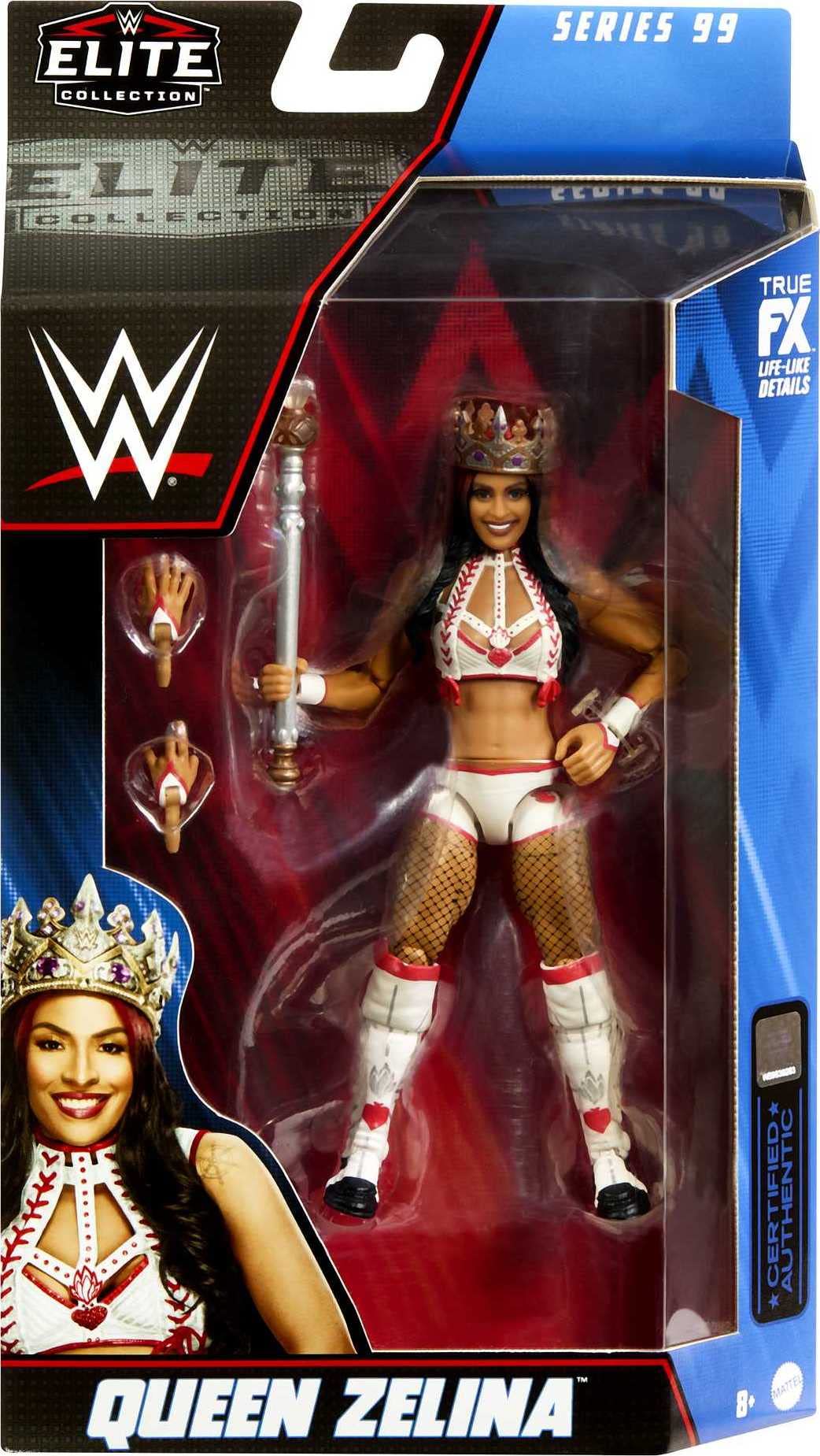Mattel WWE Elite Collection Action Figure & Accessories, Series #99 Queen Zelina 6-inch Collectible with 25 Articulation Points & Swappable Hands