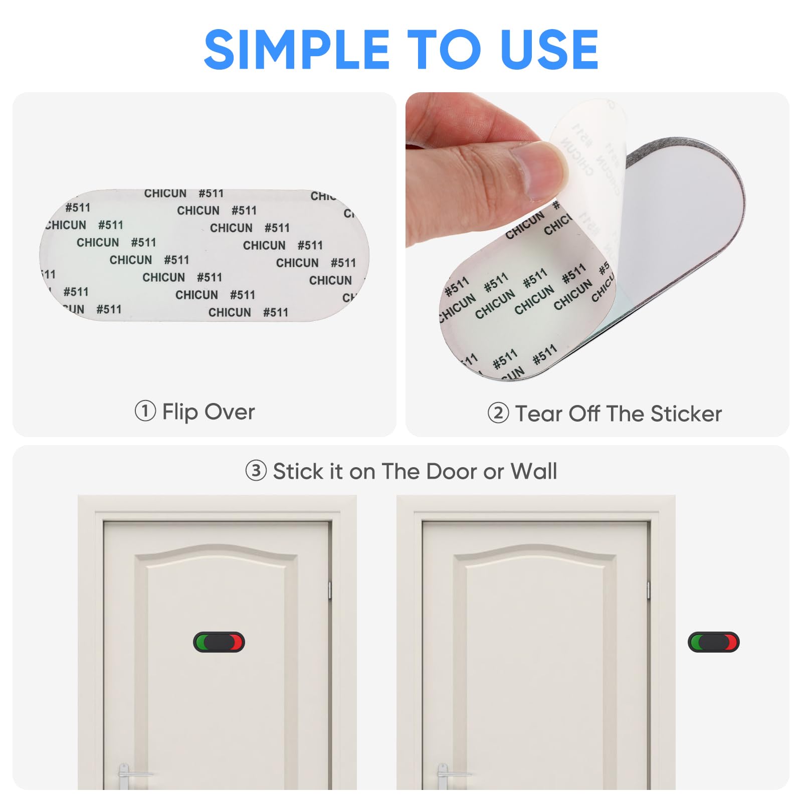 VILLCASE Slide Door Privacy Sign, Vacant Occupied Blank Not Disturb Available Indicator, Open Closed Slide Door Signs for Home Office Restroom Conference Bathroom