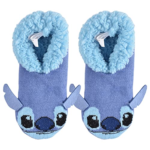 Disney Women's 1-Pack Plush Footlet, Blue, 9/11