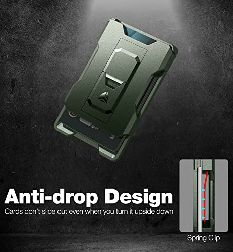 Dexnor Phone Card Holder with Foldable Back Stand, Adhesive Phone Wallet Pouch Sleeve Stick on PC Credit Card ID Case with Finger Grip Kickstand for Most Smartphones (Green)