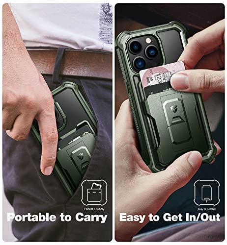 Dexnor Phone Card Holder with Foldable Back Stand, Adhesive Phone Wallet Pouch Sleeve Stick on PC Credit Card ID Case with Finger Grip Kickstand for Most Smartphones (Green)