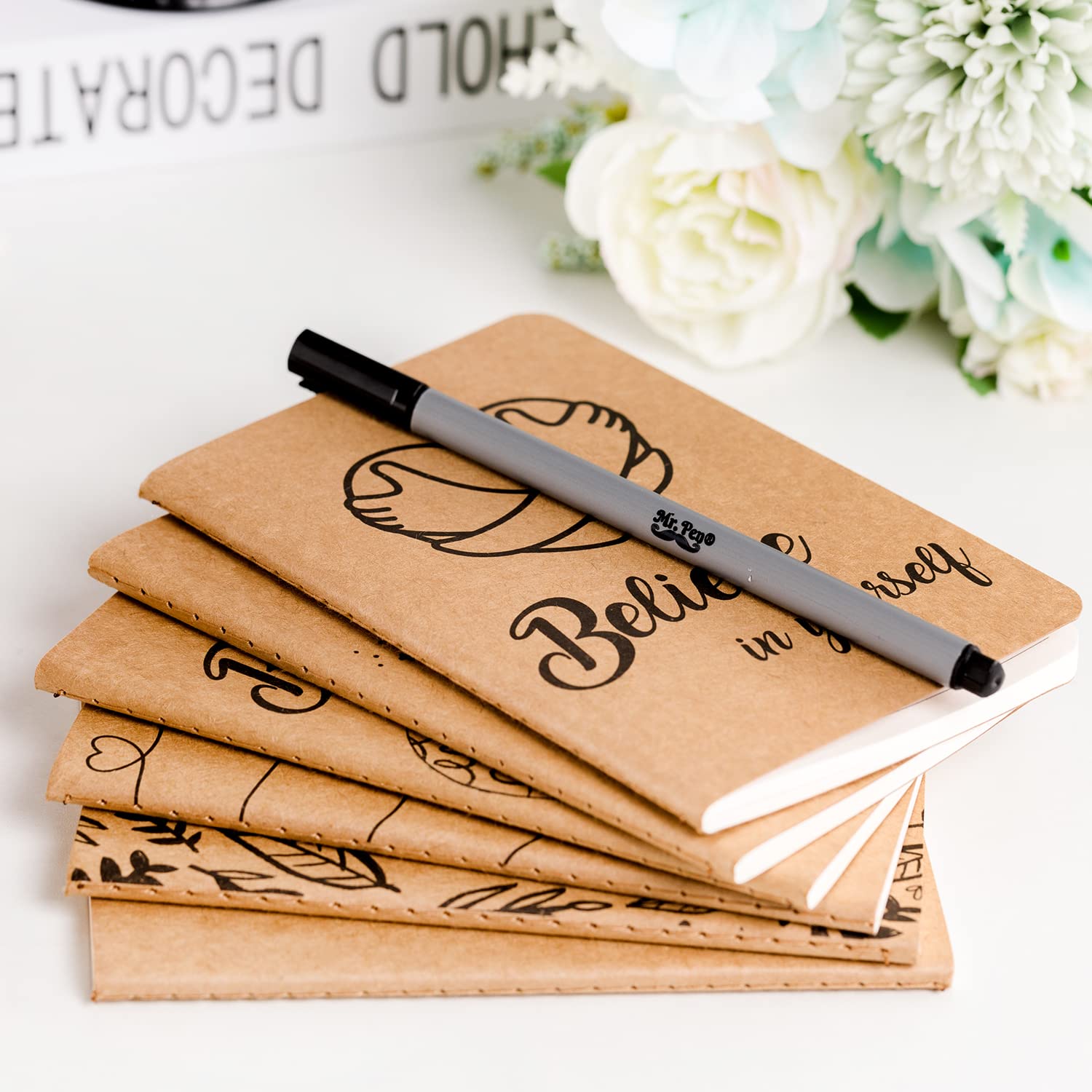 Mr. Pen- Kraft Notebooks, A6 Sized, 4.25 x 5.9, 6 pcs, Mini Notebooks, Small Journal Notebook, Lined Pocket Notebook, Mini Notebook, Cute Mini Notebook, Kraft Paper Notebook, a6 Notebook