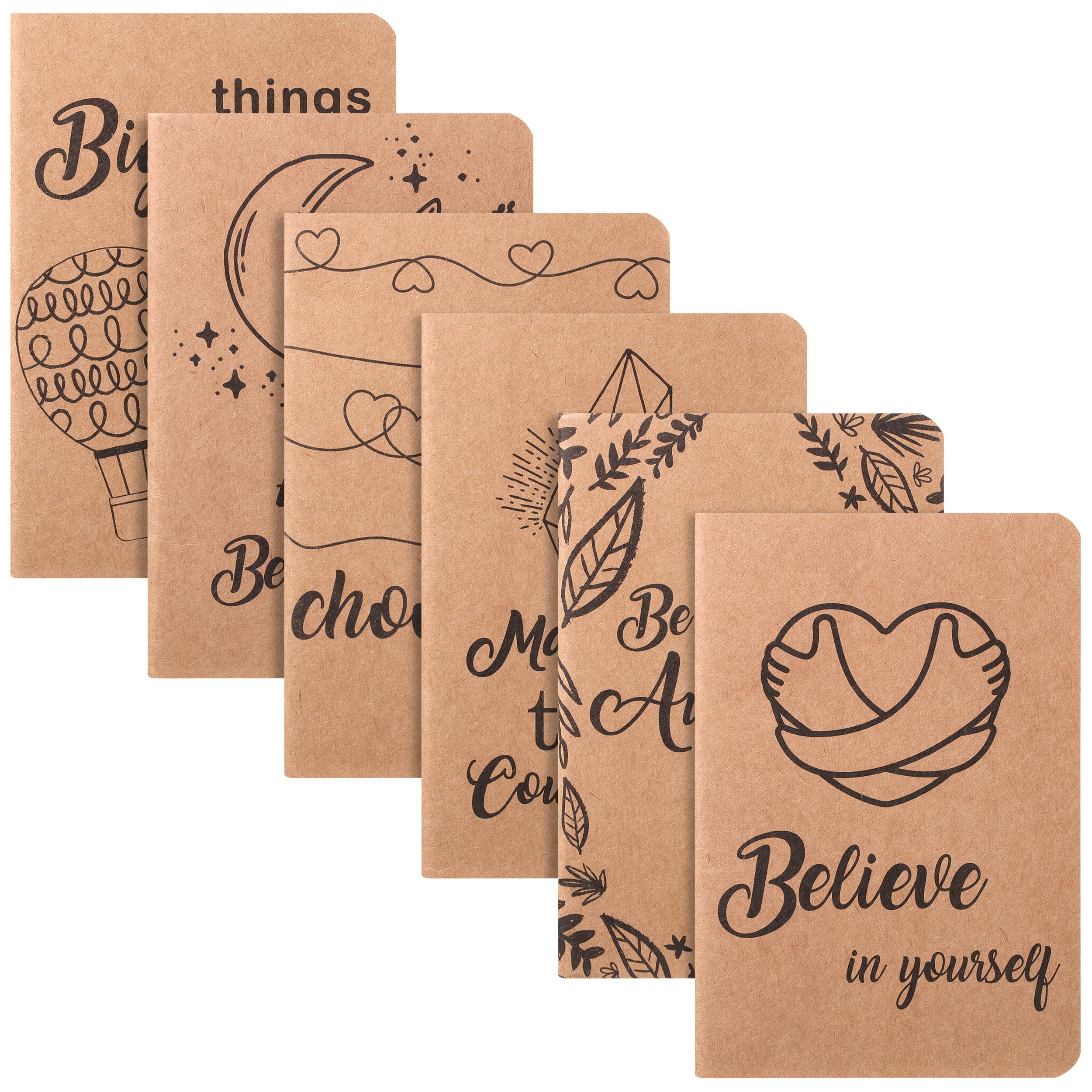 Mr. Pen- Kraft Notebooks, A6 Sized, 4.25 x 5.9, 6 pcs, Mini Notebooks, Small Journal Notebook, Lined Pocket Notebook, Mini Notebook, Cute Mini Notebook, Kraft Paper Notebook, a6 Notebook