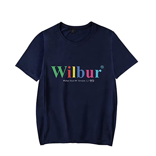 MARLLEGEBEE Wilbur Soot Merch Tshirt Crewneck Short Sleeve Tee Men Women T-Shirt Dream Team SMP Fashion Clothes (Navy-WP05531,L)