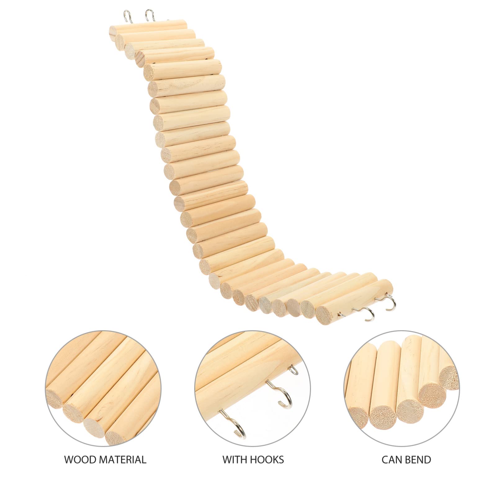 POPETPOP Guinea Pig Cages Hamster Wooden Ladder Hamster Climbing Toy Bendable with Hooks for Guinea Pig Small Pet Reptile Rat Gerbil Chinchilla Chipmunk Hedgehog Guinea Pig Hideout