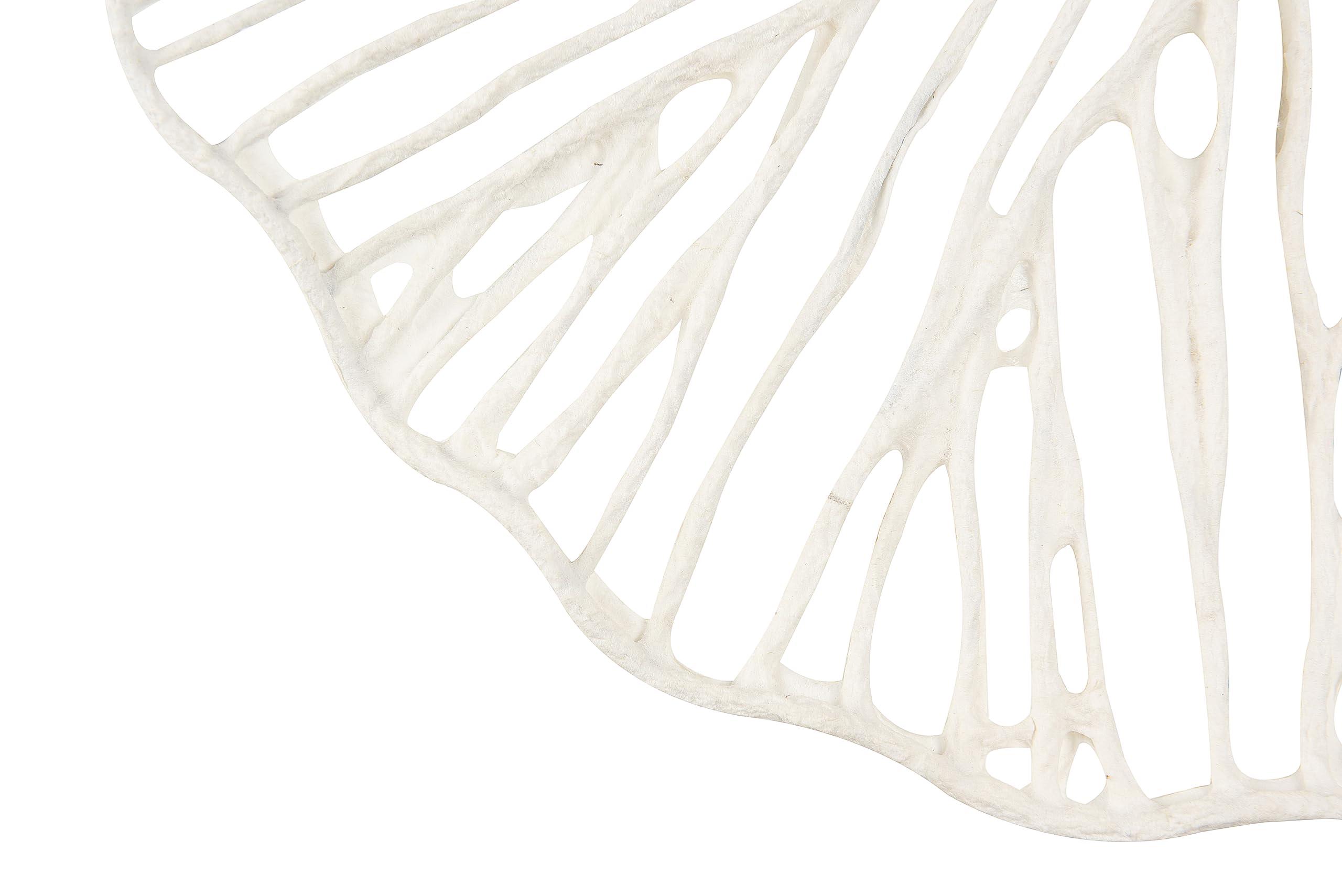 Creative Co-Op Handmade White Coral Shaped Paper & Metal Wall Décor (Set of 3 Sizes)