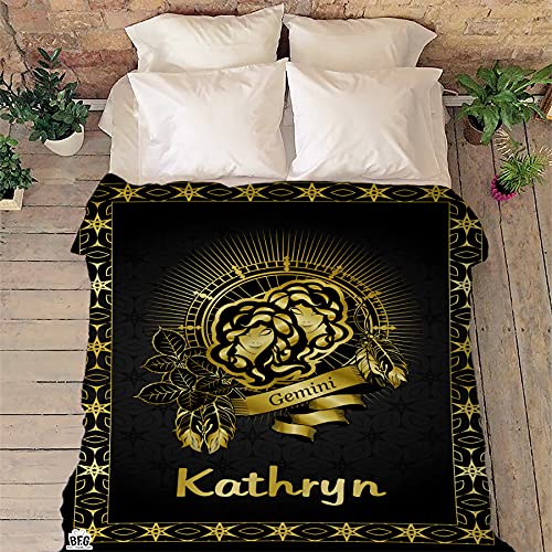 Gemini Blanket, Customized Zodiac Blanket, with Custom Names, Horoscope Design, for Friends and Family, Birthday, Christmas, House Warming Gift, Super Soft and Warm Blanket